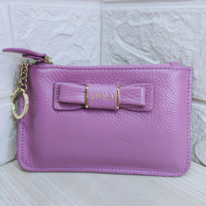 JFSJ包包 拉鍊蝴蝶結 牛皮迷你包 可愛小卡手拿包 零錢包 卡夾 皮包 錢包 女用皮夾 | 蝦皮購物