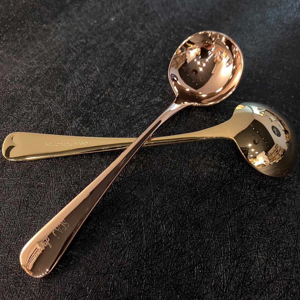 【沐湛伍零貳】贈杯測碗 青芳製作所 專業咖啡 鍍銀 杯測匙 SCAA標準杯測匙 Coffee Cupping Spoon | 蝦皮購物