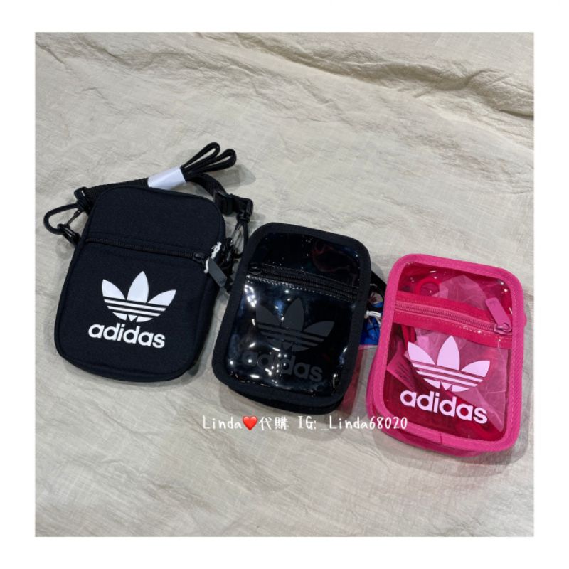 Linda ️代購 ADIDAS 斜背包 側背包 小包 帆布 透明 黑粉 H50997 H50998 Ei7411 | 蝦皮購物