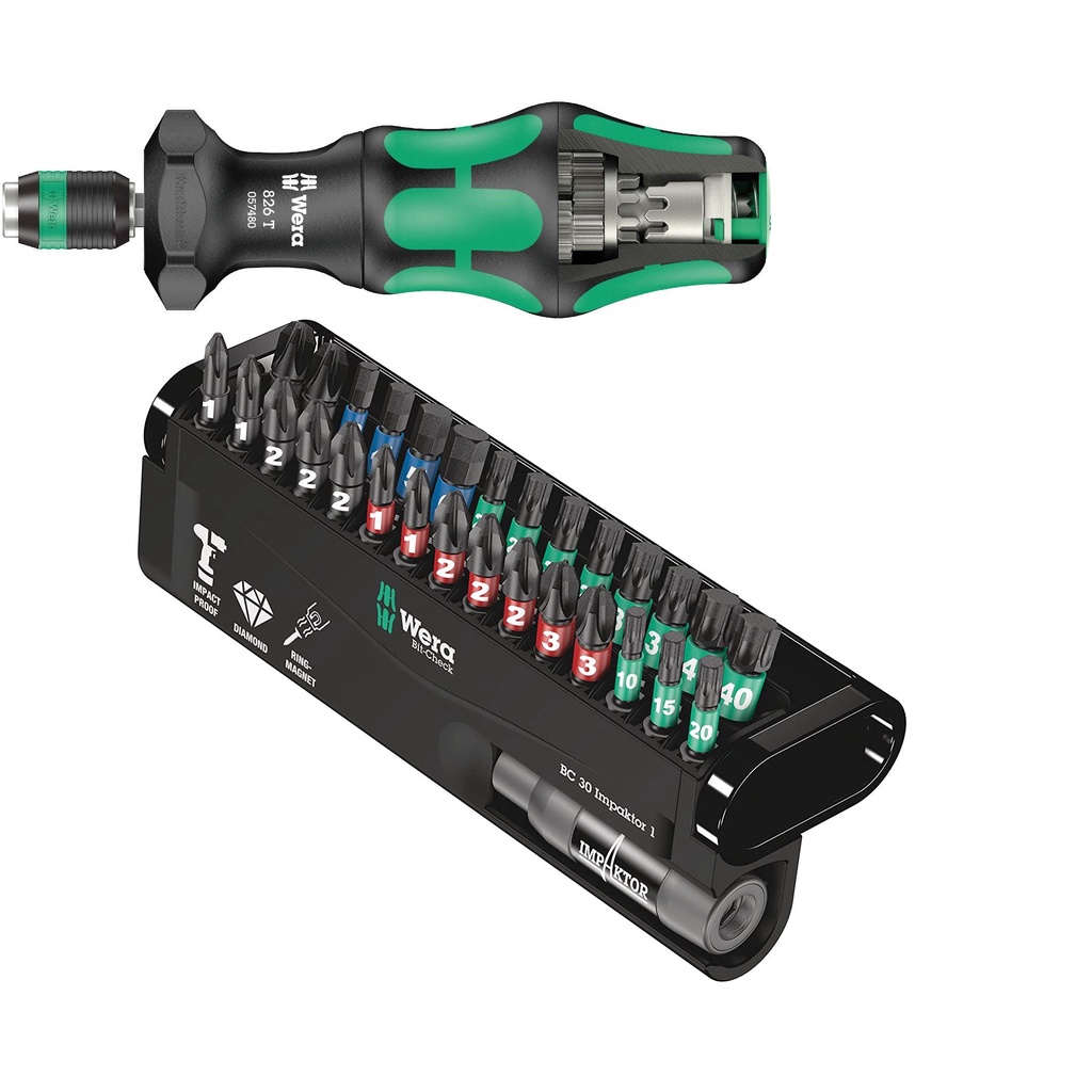 德國 Wera Kraftform 826 T Turbo+Wera BC30 Impactor 1 衝擊起子30件組 | 蝦皮購物