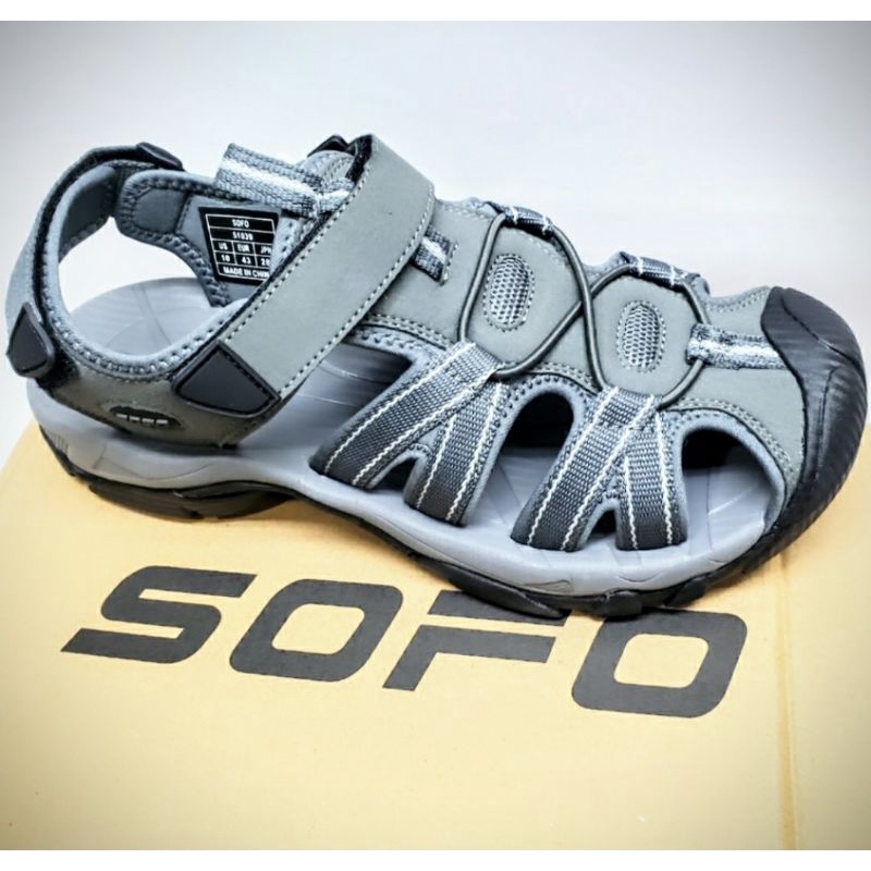 SOFO SPORT 男款運動休閒護趾涼鞋 水鞋 速乾 溯溪y66 灰色 M51039 8i8 | 蝦皮購物