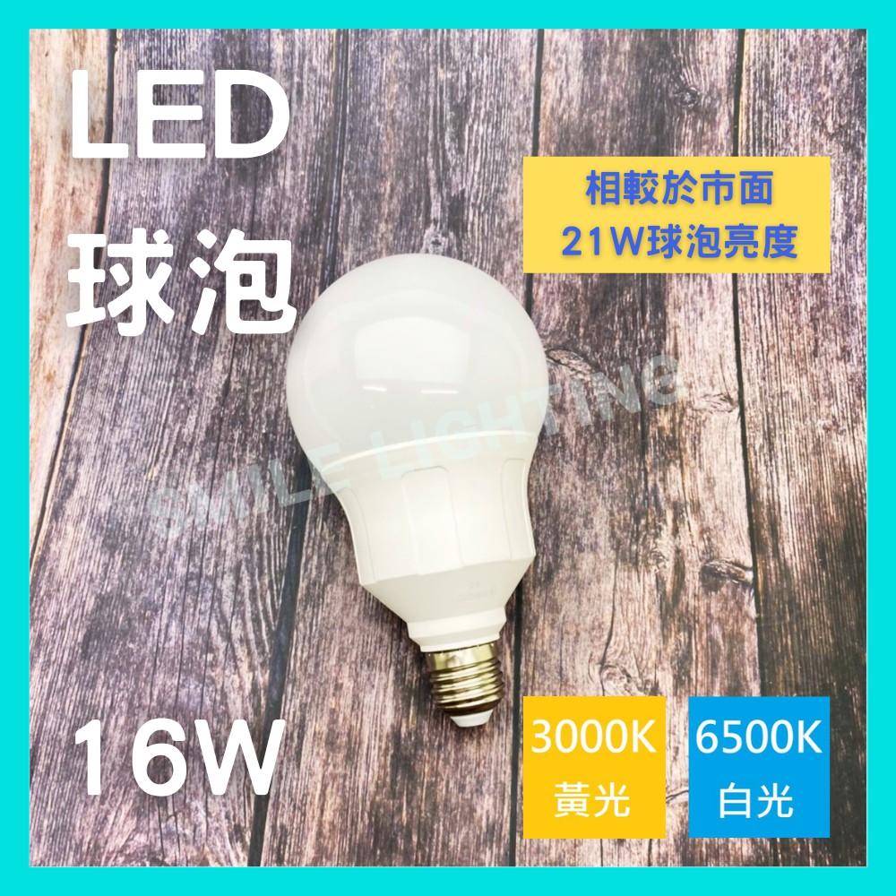 E27 LED 16W 燈泡 省電型 球泡 高亮度 黃光 白光 通過CNS檢驗認證 環保 安裝方便 含稅☺ | 蝦皮購物