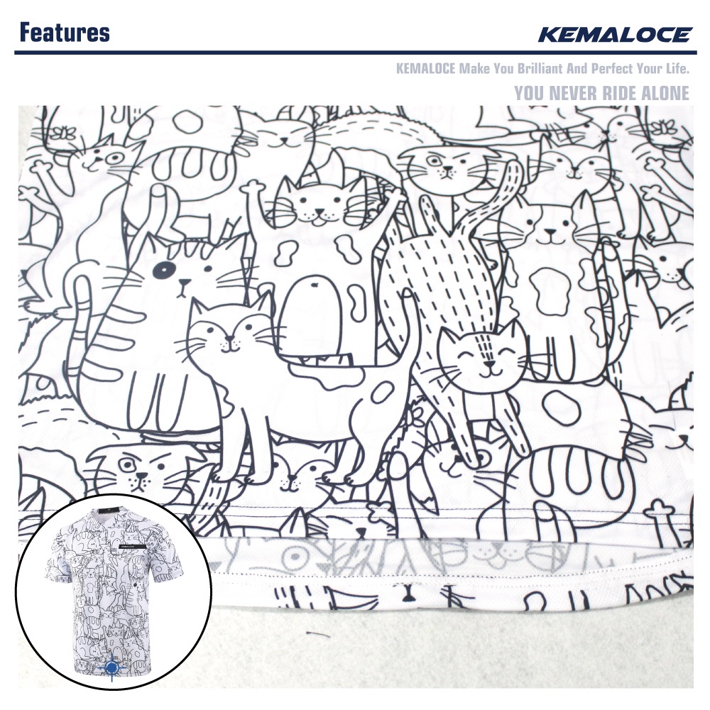 KEMALOCE 卡通貓車衣 腳踏車衣 短袖車衣 越野服 男女通用 MTB上衣 專業透氣排汗 優質環保材質 | 蝦皮購物
