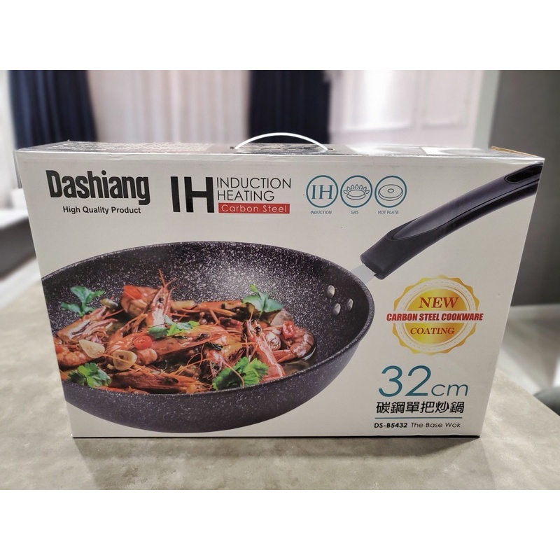 全新轉賣 Dashiang 碳鋼不沾鍋 炒鍋（32cm) | 蝦皮購物