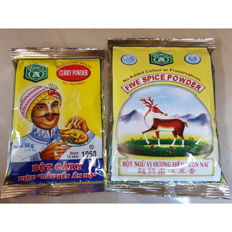 【越南】 vianco 越印牌 咖哩粉 BỘT CARY 五香粉 BỘT NGŨ VỊ HƯƠNG 50g | 蝦皮購物