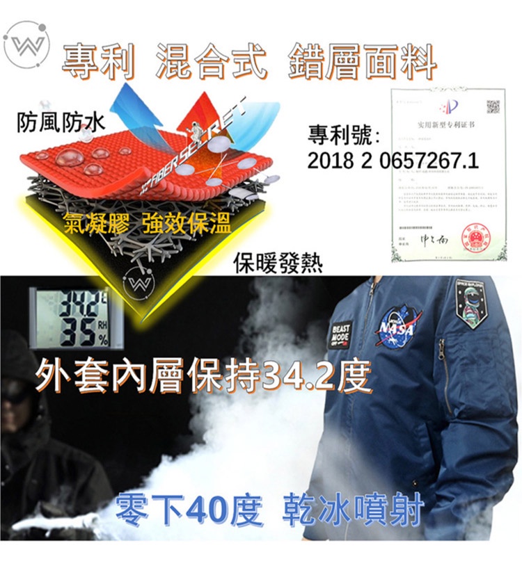【現貨】Top Gun飛行夾克｜NASA氣凝膠飛行夾克｜高密度極輕薄氣凝材料膠｜抵禦零下低溫｜防水防風｜内置體感溫度計 | 蝦皮購物