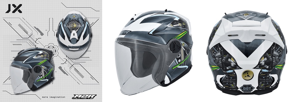 【豪新安全帽部品】M2R JX J-X #3 珍珠白 彩繪 3/4罩式 半罩 鴨尾 安全帽 免運費 | 蝦皮購物