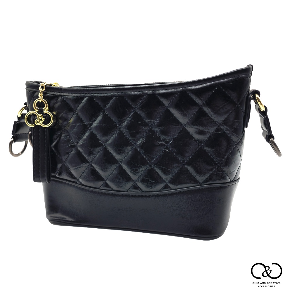 【C&C】黑金鏈菱格流浪包_P-CC-018 | 蝦皮購物