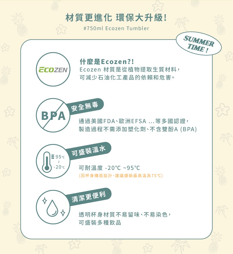 Oolab良杯製所🩵限定迪士尼 夏日/皮克斯怪獸出沒系列 三眼怪/毛怪/大眼仔 Ecozen 透明雙層隨行杯 750ml | 蝦皮購物