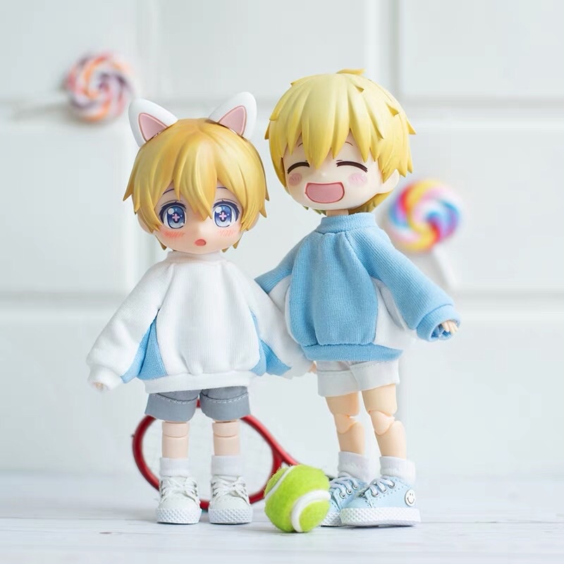 《現貨》【風閣】彩色休閒 拼色毛衣-ob11/黏土人/gcs/12分娃/毛衣/娃衣/衣服/拼色/T恤/長袖/娃服/上衣 | 蝦皮購物