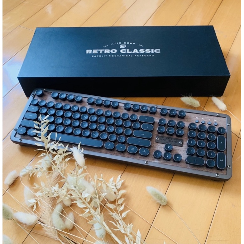 AZIO Retro Classic ELWOOD BT 核桃木復古打字機鍵盤 | 蝦皮購物