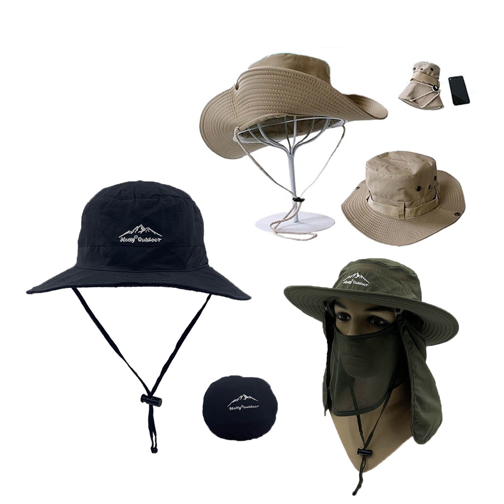 Hatty outdoor UPF50+ 摺疊收納 透氣速乾防潑水漁夫帽 登山圓盤帽 釣魚防曬帽 遮陽帽 | 蝦皮購物