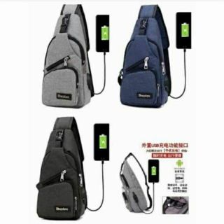 當天出貨 MEIJIELUO USB孔防盜單肩胸包中性時尚 | 蝦皮購物
