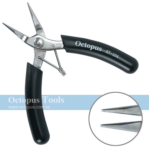 {新霖材料}KT-104 不鏽鋼無牙雙圓鉗100mm Octopus 尖嘴鉗 無牙 | 蝦皮購物