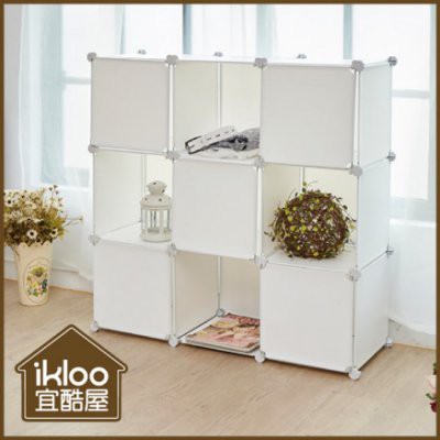 限量商品【ikloo】9格9門收納櫃(法國白)衣櫃/鞋櫃/廚房收納/房間收納/展示架 | 蝦皮購物