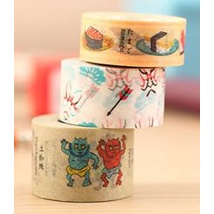 ★紅蘋果舖★Mark's maste 紙膠帶 日本文化巡禮3入(壽司/歌舞伎/日本妖怪) | 蝦皮購物