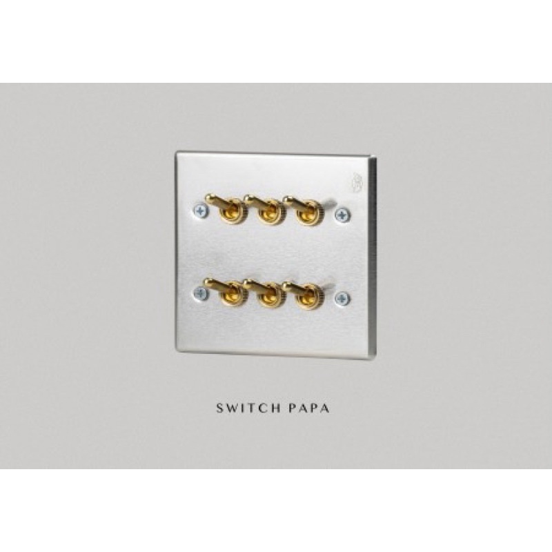 開關拔拔switchpapa工業風 北歐風 無印風 不鏽鋼復古黃銅開關6開 | 蝦皮購物