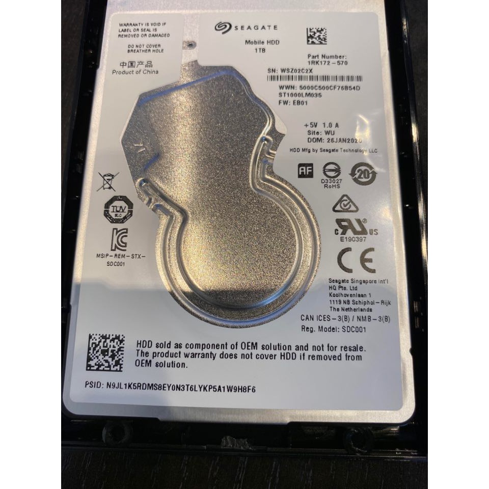 [龍龍3C] 希捷 Seagate 2.5吋 1TB 1T SATA 筆記型硬碟 ST1000LM035 OEM | 蝦皮購物