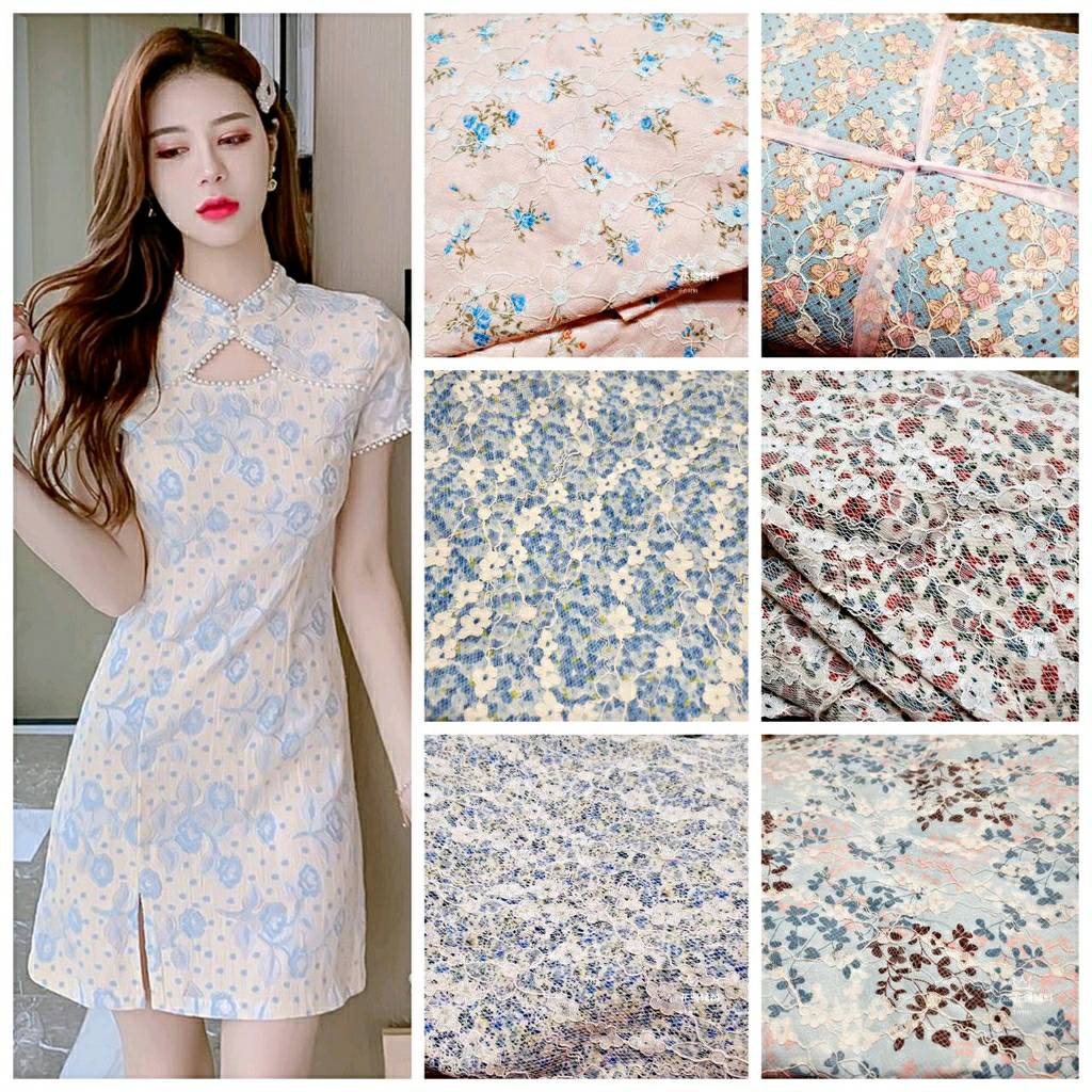 幅寬140cm《iAsa愛莎手作材料》 復合布料花朵蕾絲聚酯纖維布料清新田園上衣連衣裙漢服窗簾旗袍 | 蝦皮購物