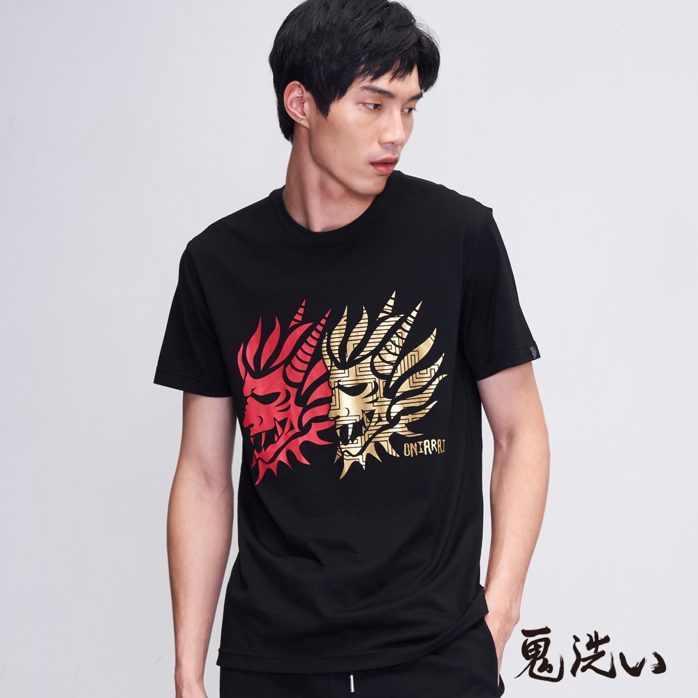 BLUE WAY 鬼洗 ONIARAI-側面雙鬼頭LOGO短袖TEE恤(黑) | 蝦皮購物