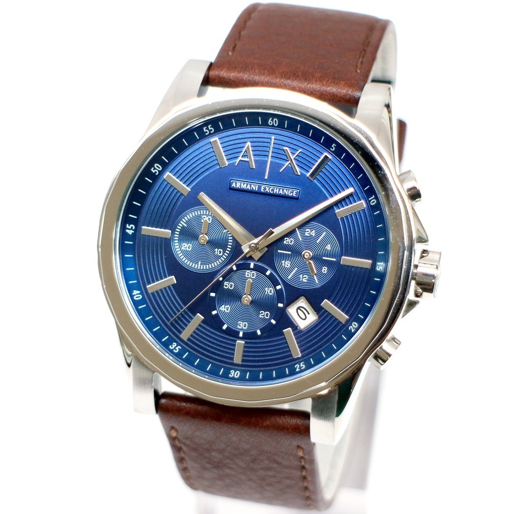 ARMANI EXCHANGE AX AX2501 亞曼尼 手錶 45mm 藍面盤 皮帶 男錶女錶 | 蝦皮購物