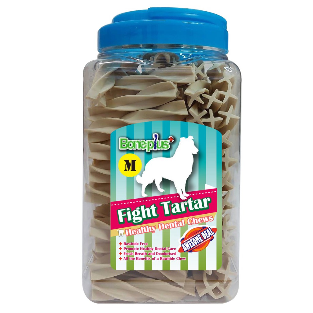 ️買一桶送2包🐾拿鐵貓花花🐾1250g Bone Plus 六角星型/雙刷頭/骨結 潔牙骨 狗零食 BonePlus | 蝦皮購物