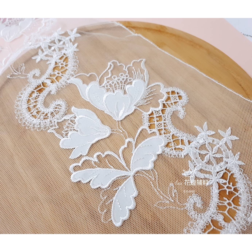 《iAsa愛莎の》手作材料 精品白色雙層繡鏤空刺繡花邊DIY婚紗洛麗塔娃衣服裝拼接家居 | 蝦皮購物