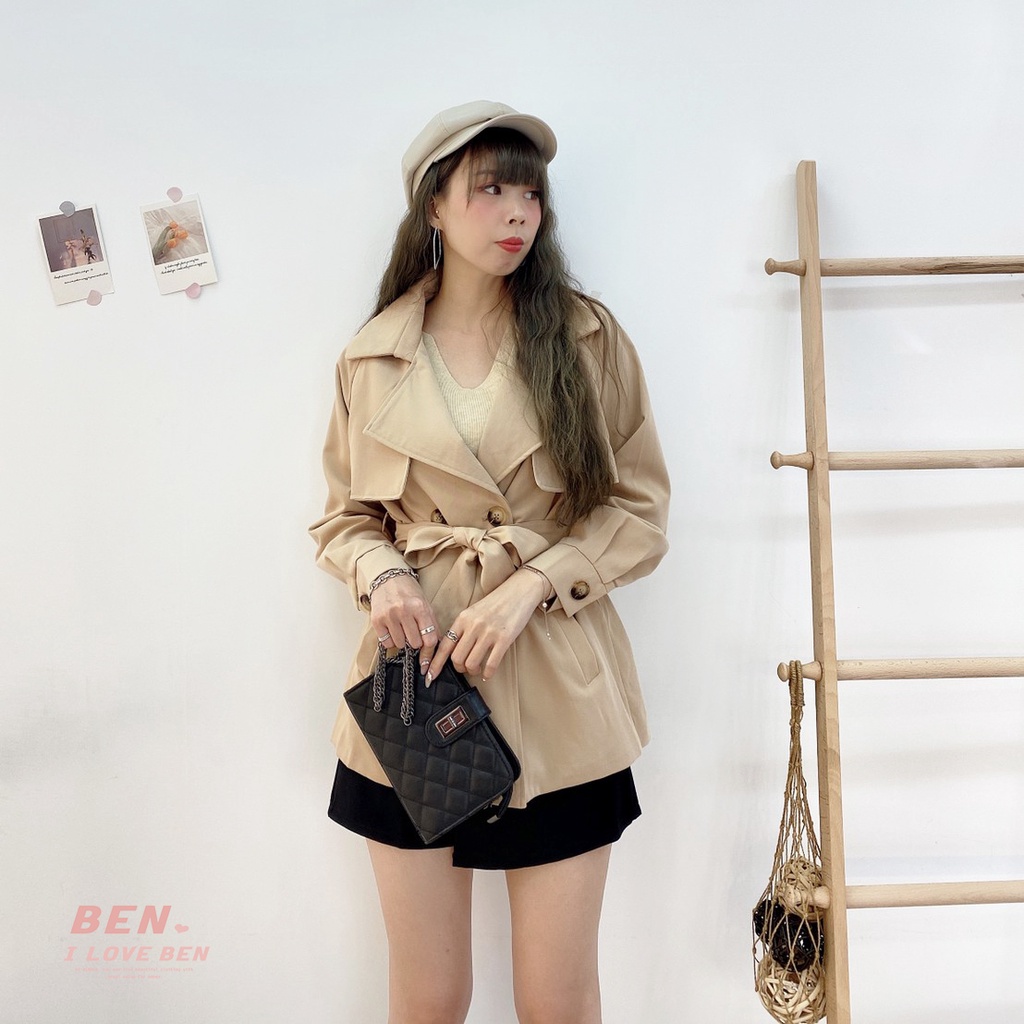 雙排釦 質感厚磅風衣外套 附綁帶 BENBEN《EL- 705》現貨 | 蝦皮購物