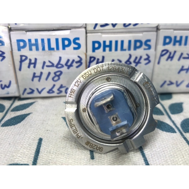 PHILIPS H18 65w 福特車系專用 原裝進口12643 飛利浦頭燈增亮型H18全新含稅保固半年,h18 | 蝦皮購物