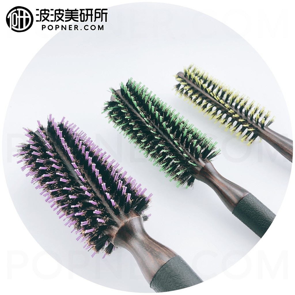 KADULI卡多利 專業口碑推薦 職人用 螢光超密圓梳 彩色圓梳 斜紋 防滑 耐高溫 紫色 綠色 黃色 好吹型的圓梳 | 蝦皮購物