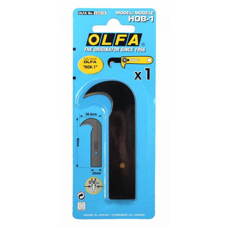 【圓融文具小妹】含稅 日本 OLFA 勾刀 鐮刀 打包帶刀 替刃 HOB-1 適用 HOK-1 一片入 #190 | 蝦皮購物
