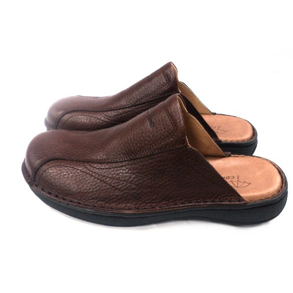 小兔鞋店 (雨傘)Leon-Chang-LC7215 皮拖鞋 懶人皮鞋 涼鞋 拖鞋 台灣製~咖色 | 蝦皮購物