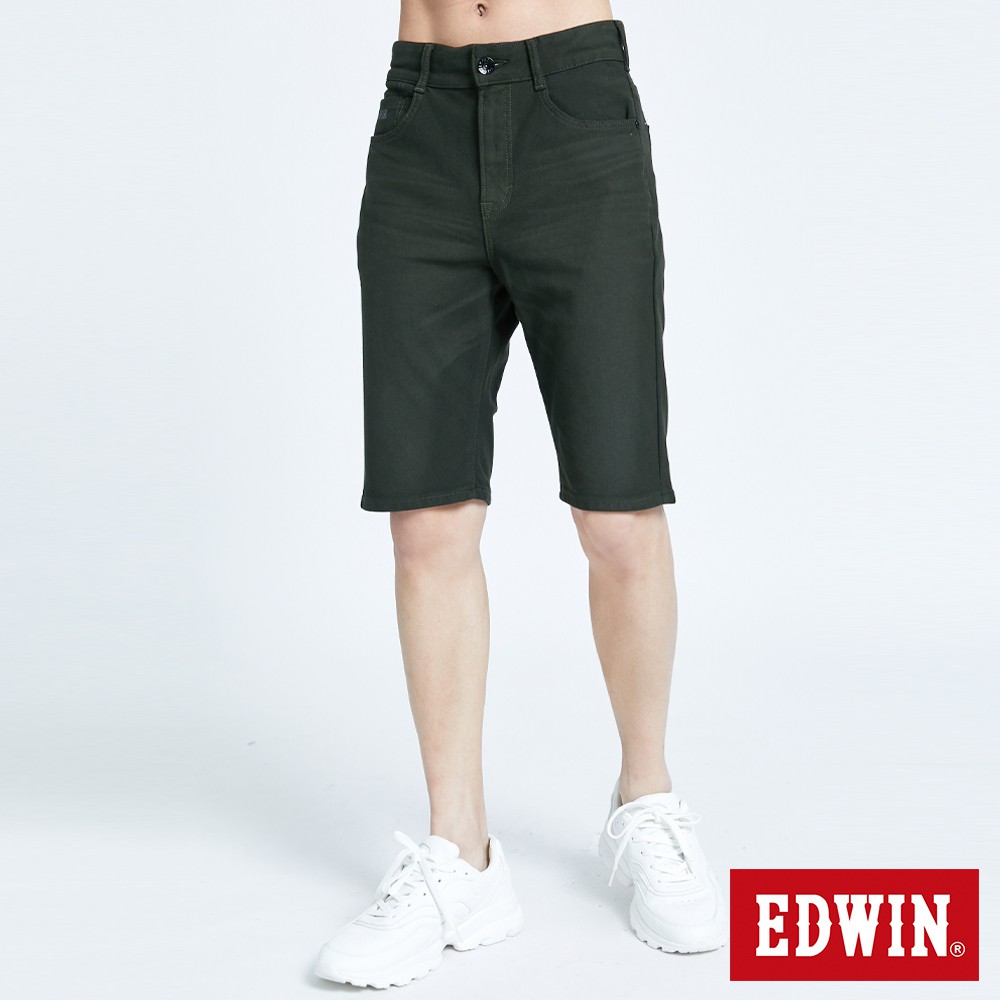 EDWIN 男款 迦績EJ3透氣寬鬆牛仔短褲(墨綠色) | 蝦皮購物