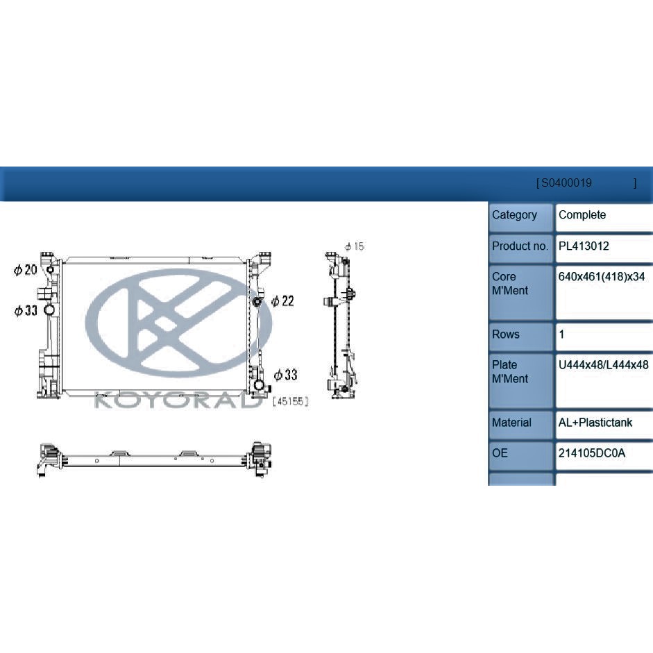 【KOYORAD】 INFINITI QX30 原廠型水箱 PL413012 全鋁水箱 JK總代理 – CS車宮 | 蝦皮購物
