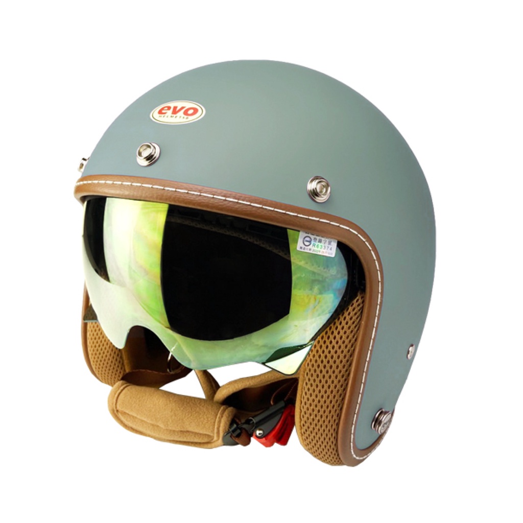 [安信騎士] EVO CA-312 ALISA 消光色系 半罩安全帽 復古帽 3/4罩 艾莉莎 電鍍內墨鏡 CA312 | 蝦皮購物