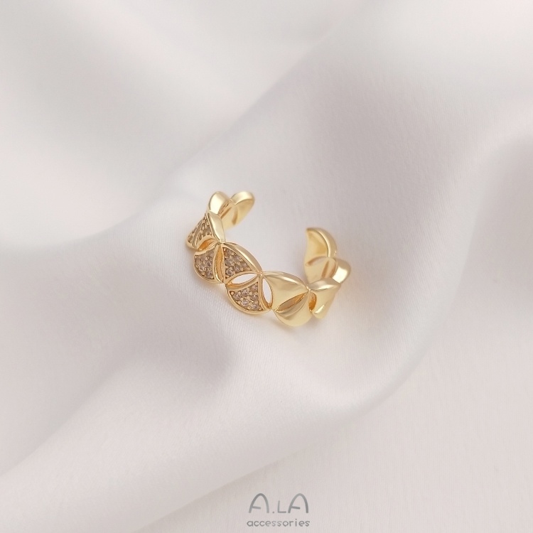ALGD22-保色14K包金小眾優雅高級感耳夾無耳洞耳扣女氣質時尚輕奢耳骨夾 | 蝦皮購物
