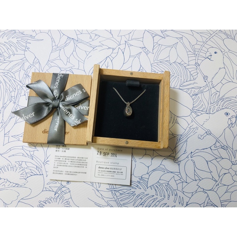 Dienes silver 刻字E豆子 長項鍊 全新 可小議 | 蝦皮購物