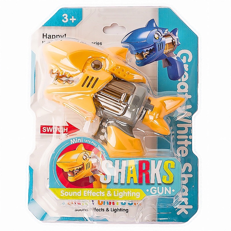 現貨 】卡通恐龍鲨鱼小Q槍電動燈光音樂迷你小手槍 | 蝦皮購物