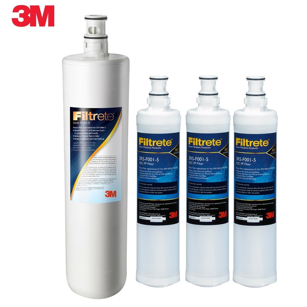 【3M】S004/S301主濾心3US-F004-5一入+PP濾心3RS-F001-5三入【共四支濾心】 | 蝦皮購物