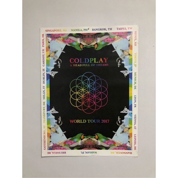 Coldplay 2017 台灣桃園演唱會正版 海報 酷玩樂團 加贈別針一枚 | 蝦皮購物