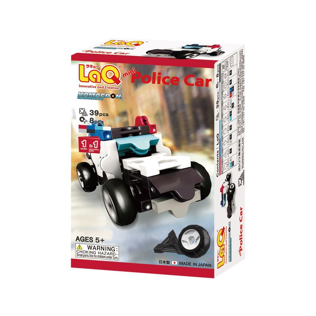 【LaQ】Q版警察車(39pcs+8pcs) 日本製造立體3D拼接積木/益智玩具/台灣獨家代理 | 蝦皮購物