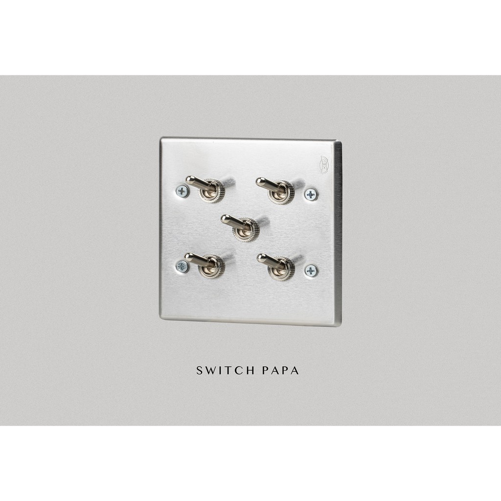 開關拔拔switchpapa工業風 北歐風 無印風 不鏽鋼復古開關5開 | 蝦皮購物