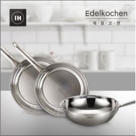 【正品Edelkochen】Edelkochen Plus 3層平底鍋26cm和28cm由3層鑄造304不銹鋼製成 | 蝦皮購物