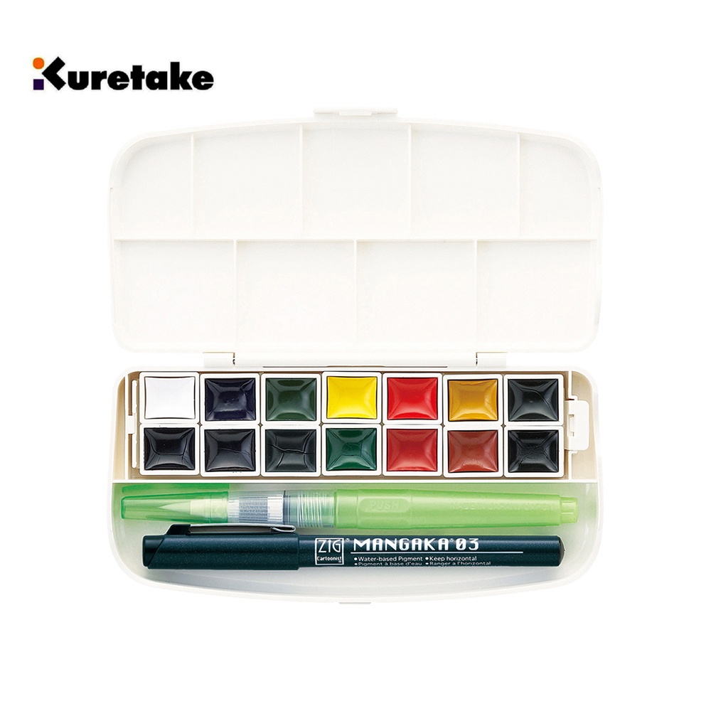 日本 Kuretake 吳竹ZIG透明水彩14色套裝組 WSKG301-1 | 蝦皮購物