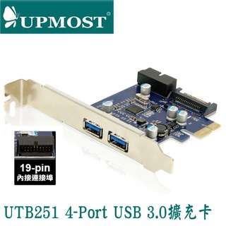 【3CTOWN】含稅 UPMOST 登昌恆 Uptech UTB251 PCI-E 4-Port USB3.0擴充卡 | 蝦皮購物