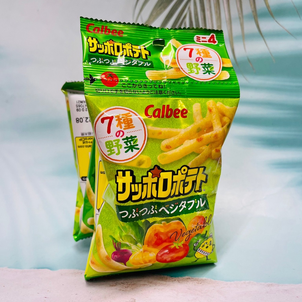 日本 Calbee 加樂比 四連餅乾 七種野菜添加 蔬菜薯條 36g | 蝦皮購物