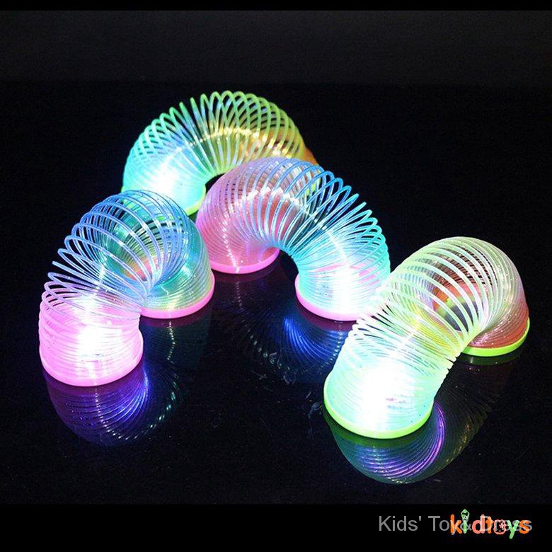 3D Glow in Dark 行走彩虹彈簧玩具圈 Slinky 魔術圈有彈性 | 蝦皮購物
