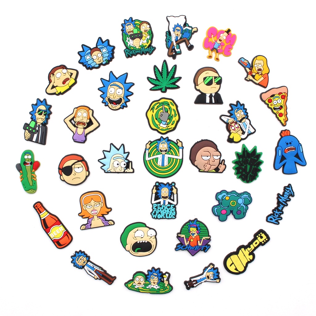 熱賣1件DIY可愛卡通動漫rick and morty Crocs Jibbitz 卡駱馳洞洞鞋配飾鞋花鞋扣智必星女孩禮 | 蝦皮購物