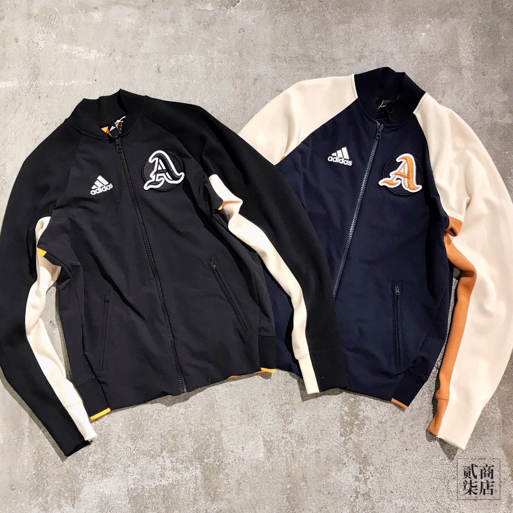 (貳柒商店) adidas VRCT Jacket 男款 棒球外套 胸章 復古 外套 黑 EA0372 藍 DX8408 | 蝦皮購物