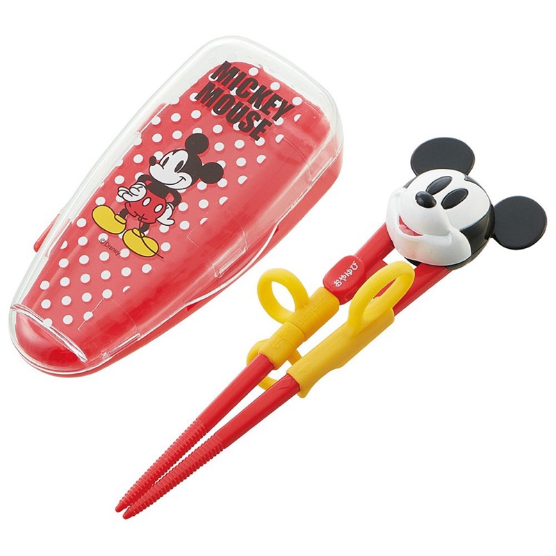 [翹鬍子]日本 EDISON 迪士尼 米奇 Mickey 造型 學習筷 造型 筷子 右手用 附盒子 | 蝦皮購物